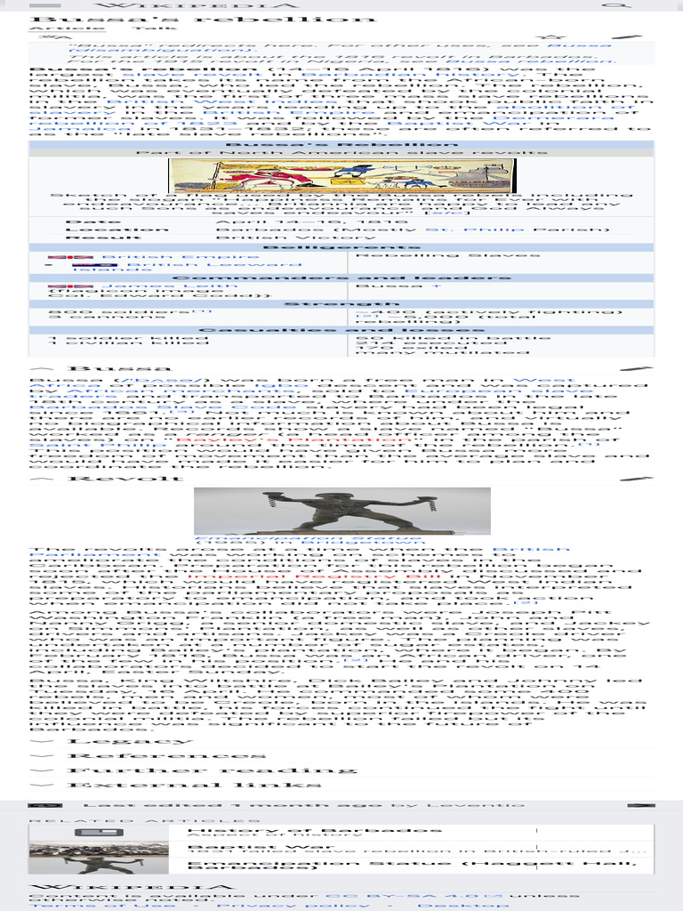 Bussa's Rebellion - Wikipedia | PDF