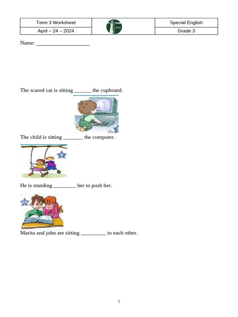 W6G3 Prepositions of Place | PDF