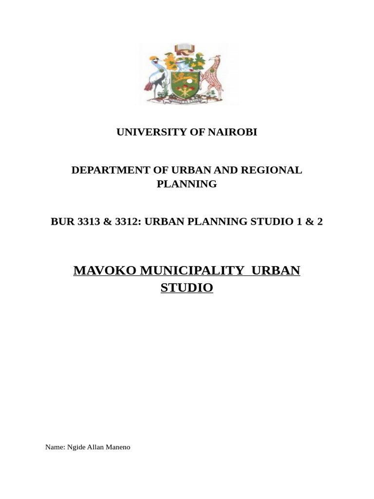 Mavoko Municipality Report 1 | PDF