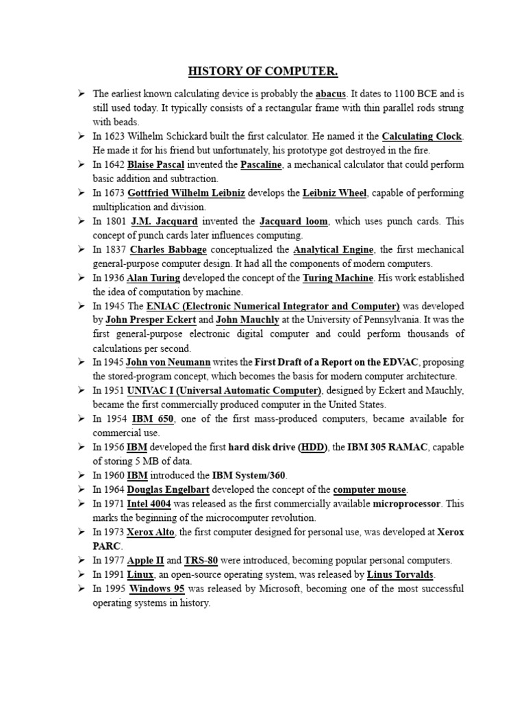 History of Computer | PDF