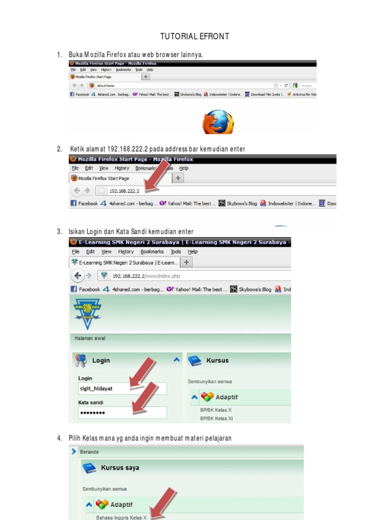 Tutorial Efront | PDF