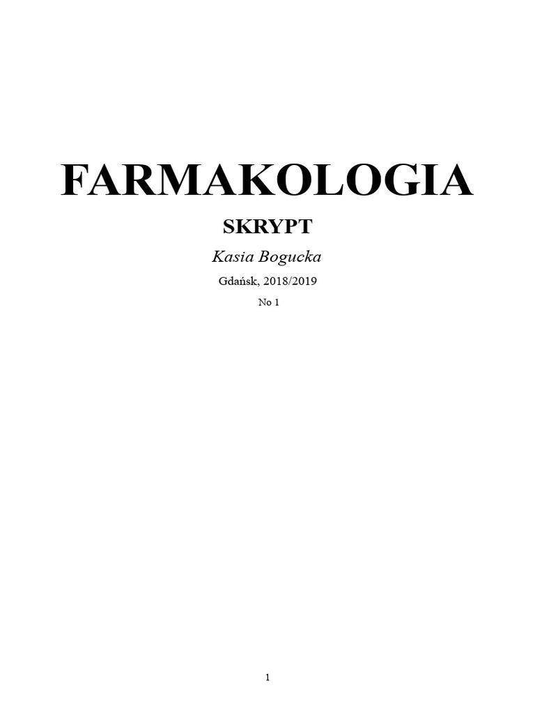 GUMED - Skrypt Farmakologia | PDF