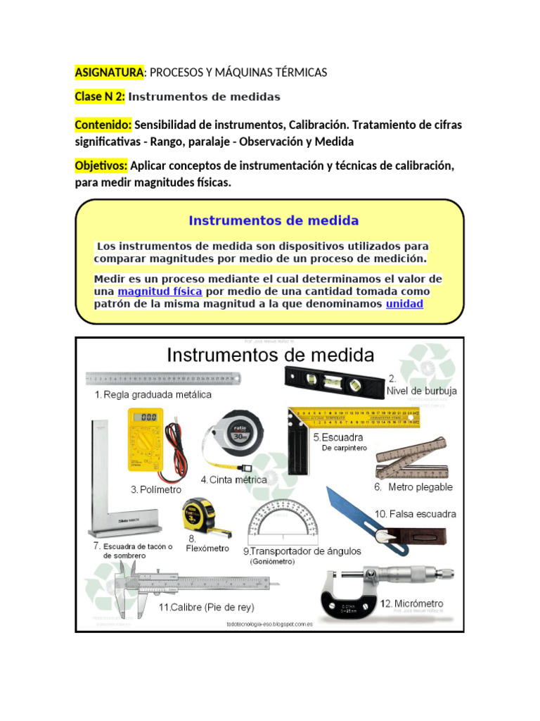 CLASE-N2 Instrumentos de Medidas | PDF