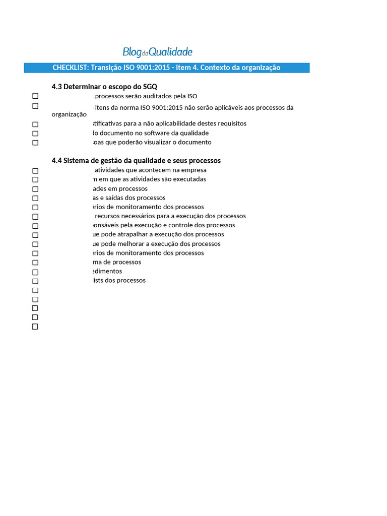 Modelo de Checklist de Processo | PDF