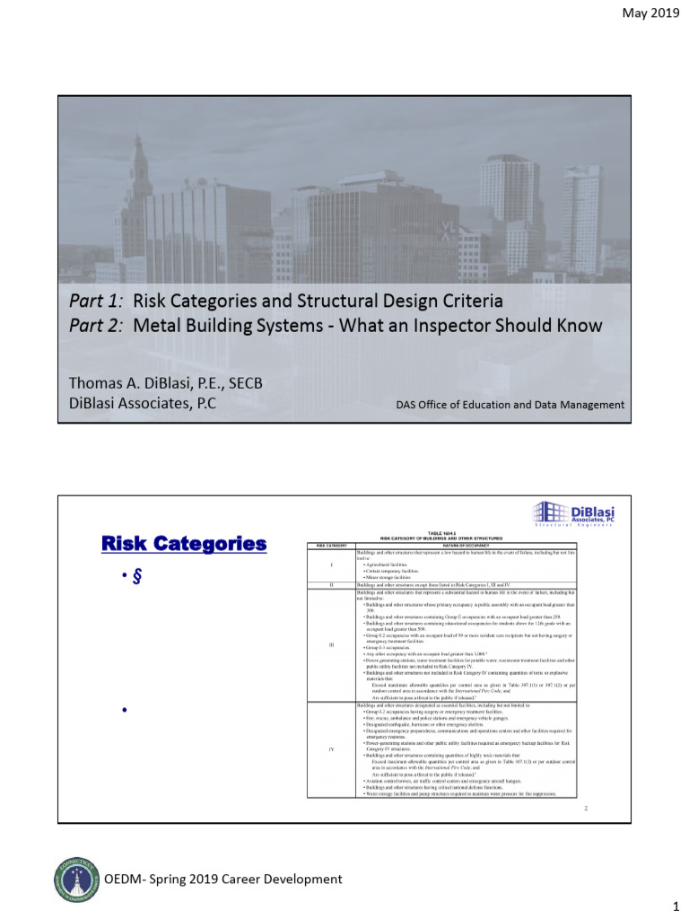 SP19 Risk Categories and Structural Design Criteria - PE Metal ...