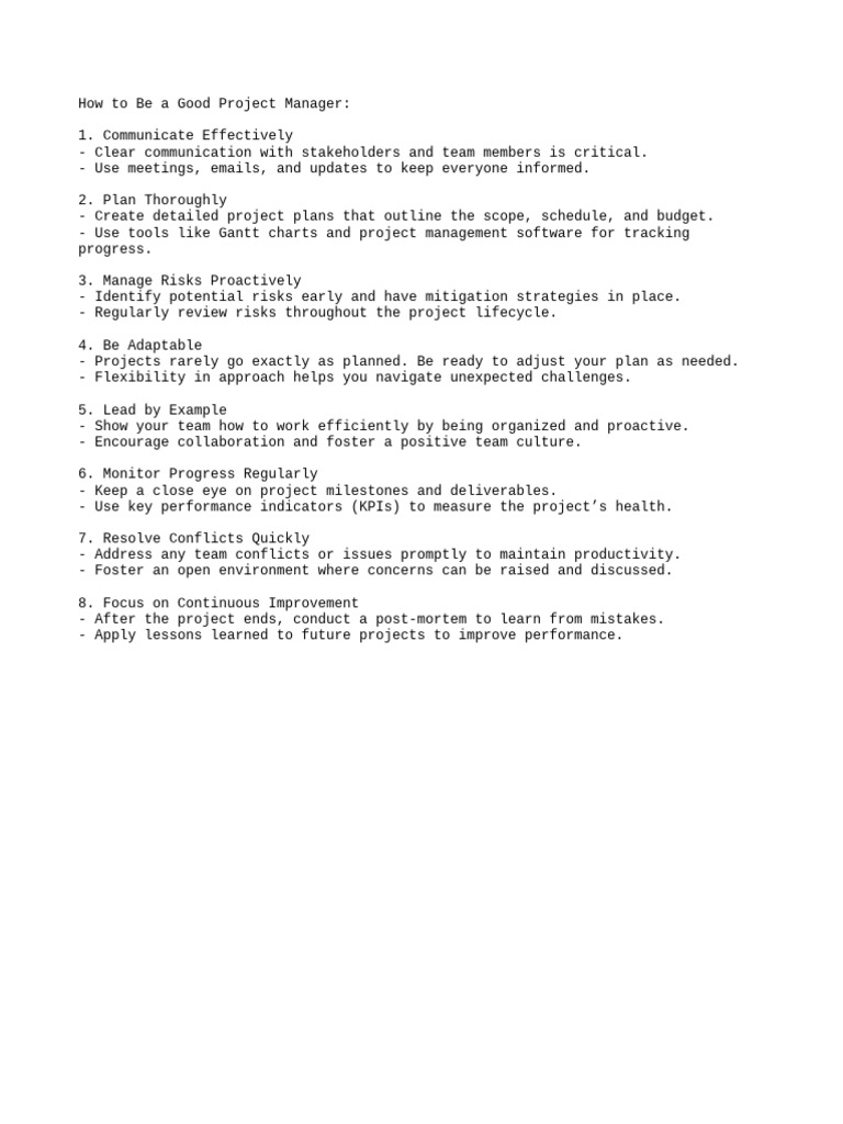 How_to_Be_a_Good_Project_Manager | PDF