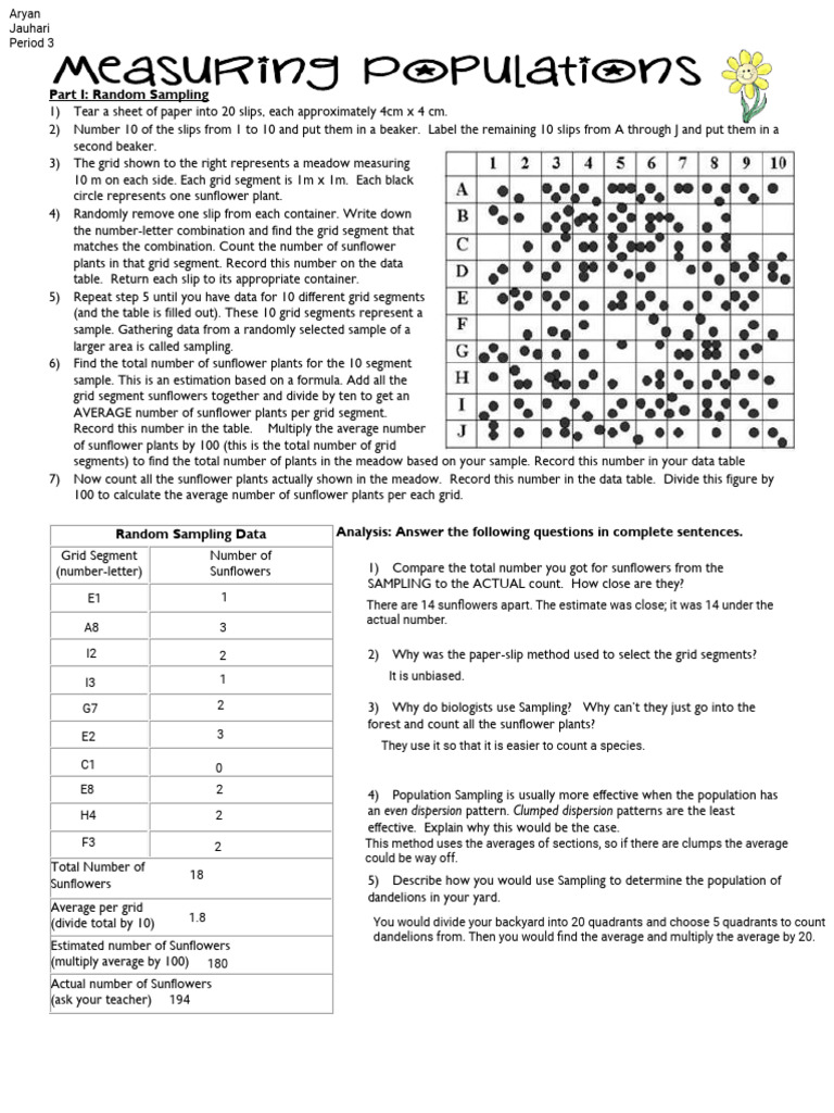 Kami Export - Measure Populations Lab | PDF | Sampling (Statistics)