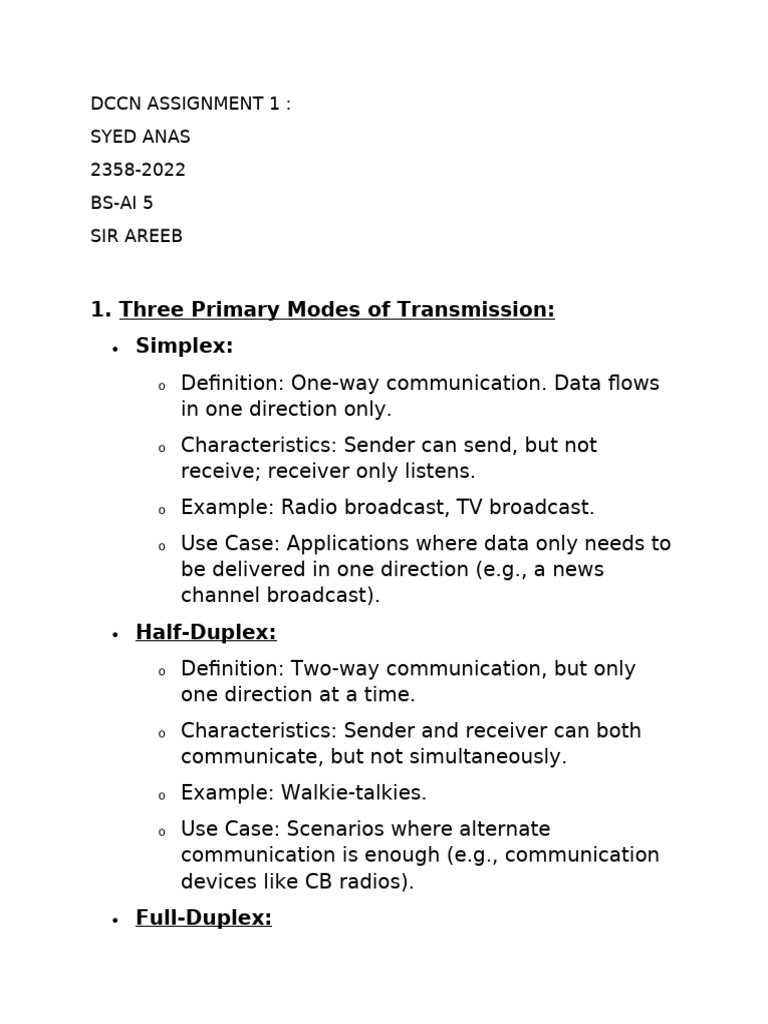 DCCN Assignment 1 | PDF