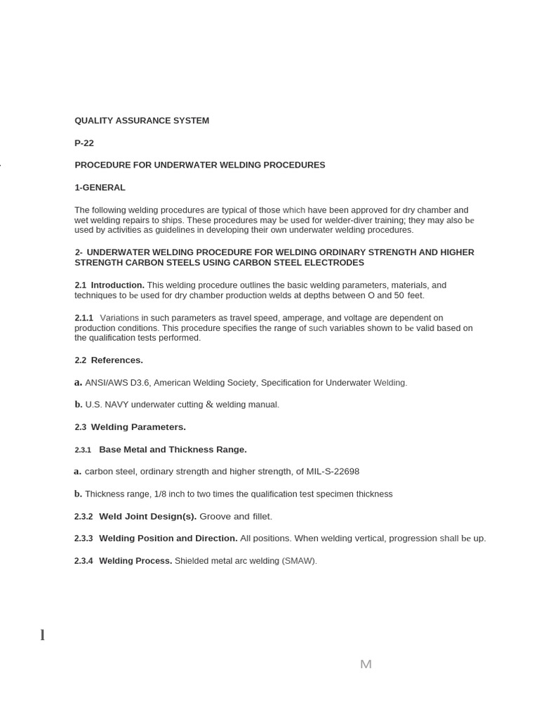 Procedure-for-Underwater-cutting and Welding-Procedures | PDF