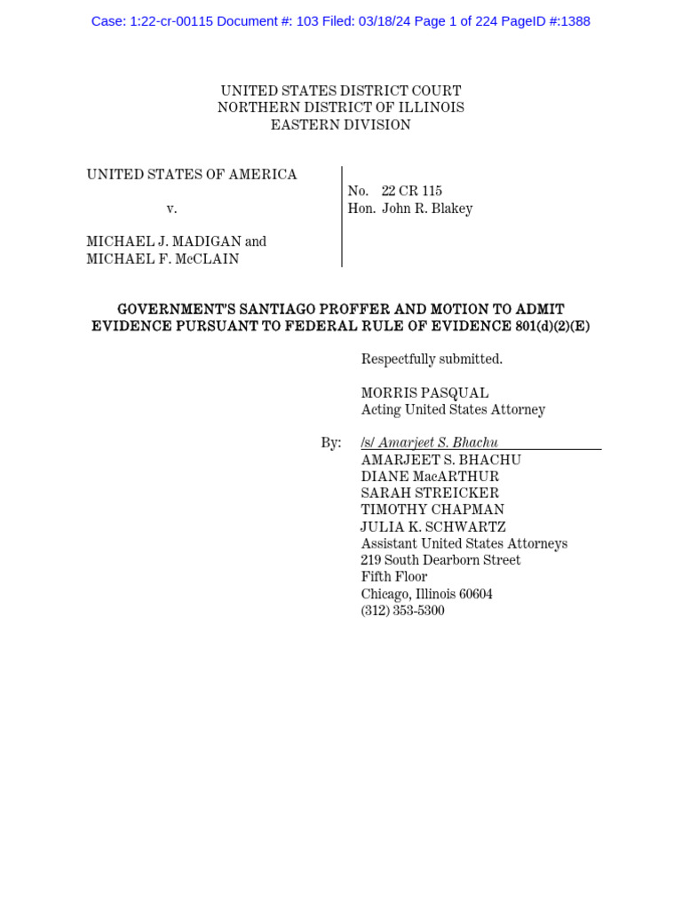 Madigan Santiago Proffer | PDF | Hearsay | Public Law
