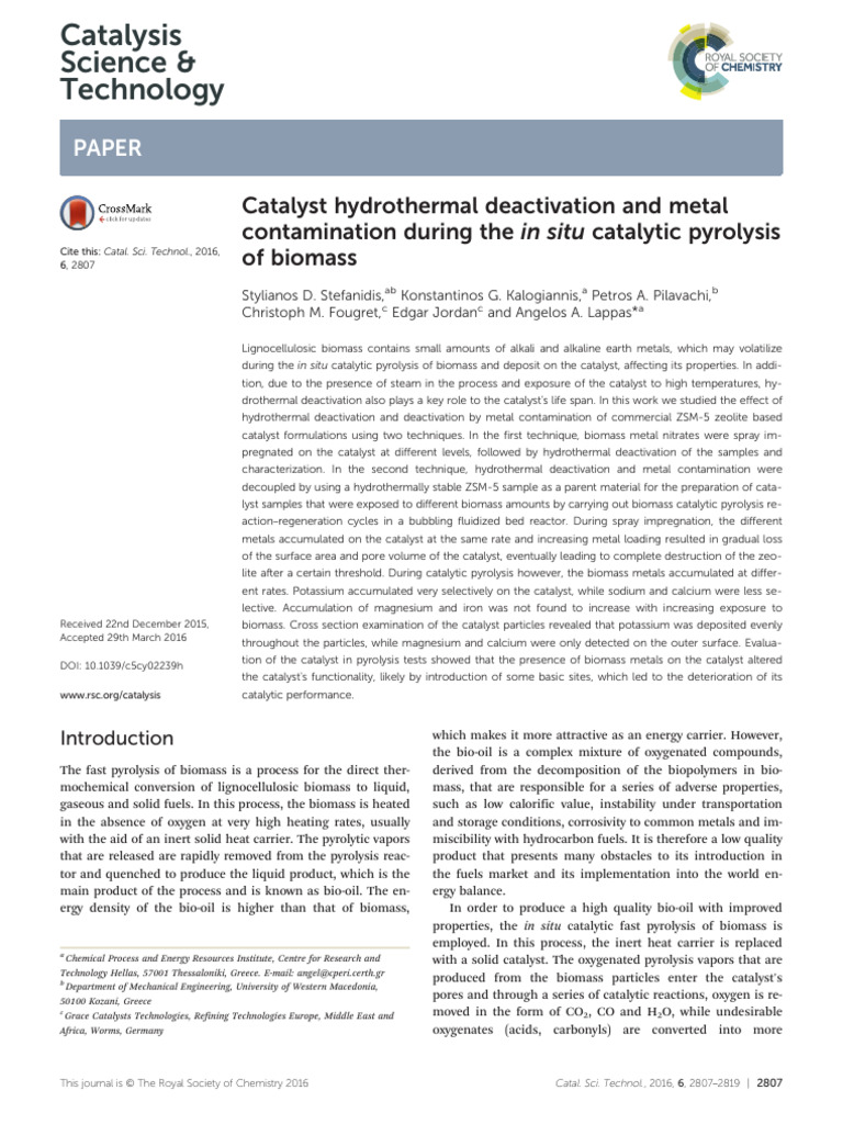 2016 - PAPER Catalyst Hydrothermal Deactivation and Metal Contamination ...