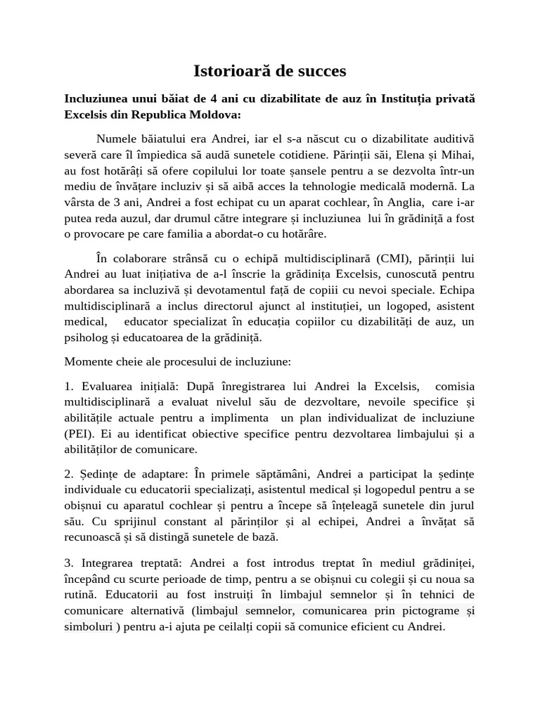 Istorie de Succes | PDF