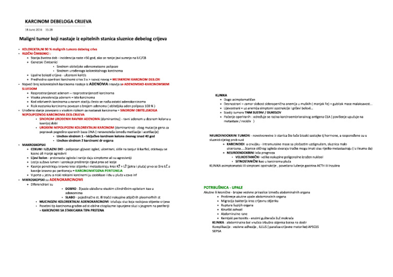 Karcinom Debelog Crijeva | PDF