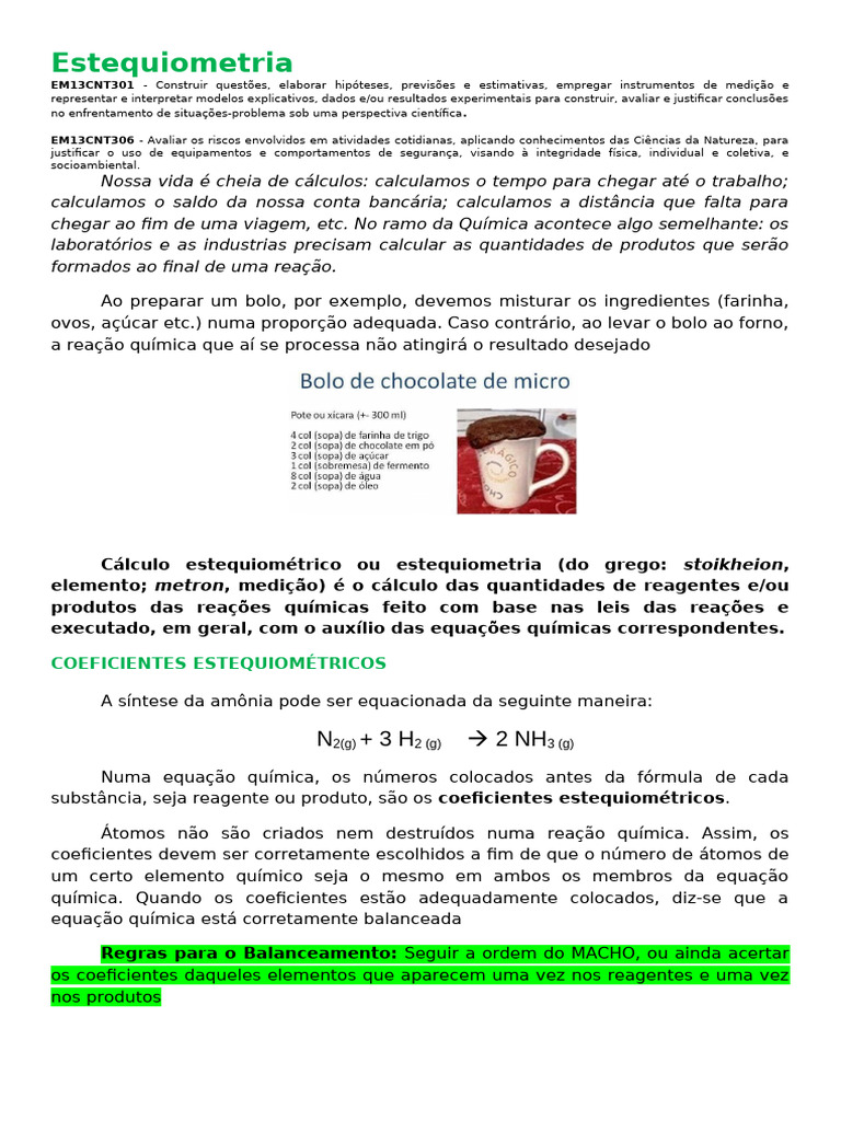 3 Calculo Estequiometrico | PDF