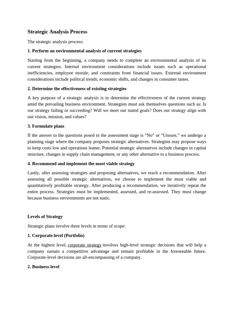Strategic Analysis | PDF
