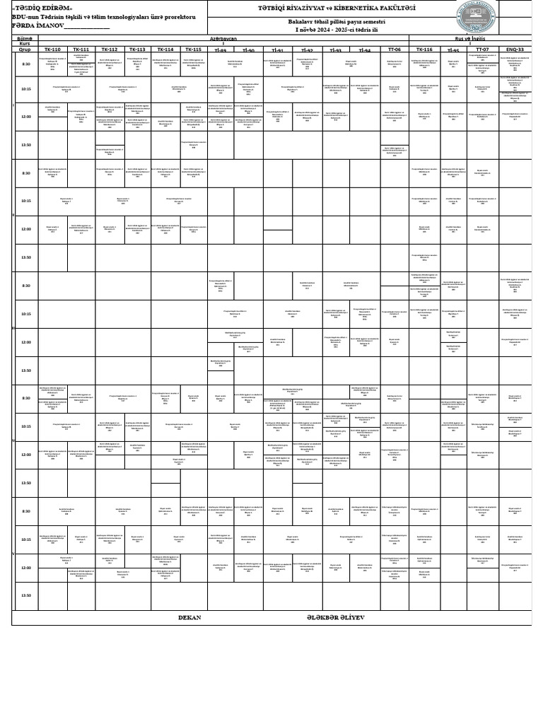 CƏDVƏL 2024 - 2025 I Semestr - I | PDF
