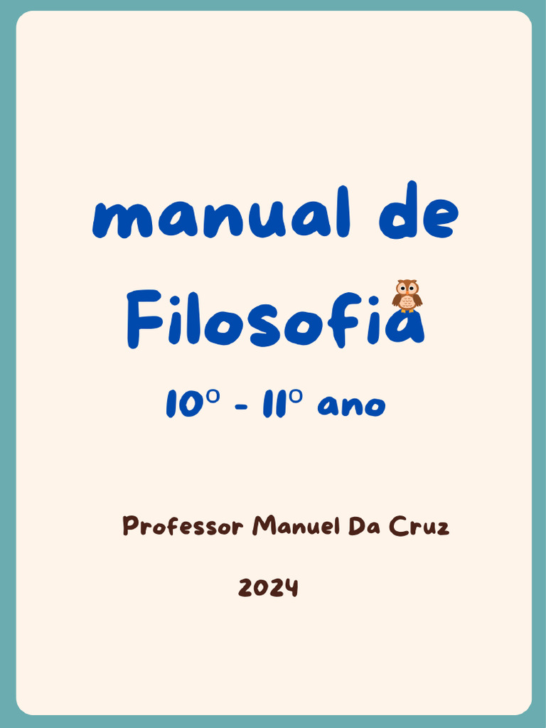Manual de Filosofia - Prof. Manuel Da Cruz | PDF