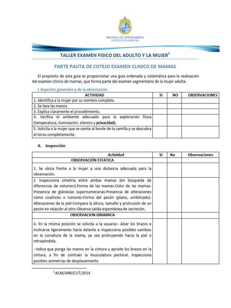 Examen de Mamas | PDF