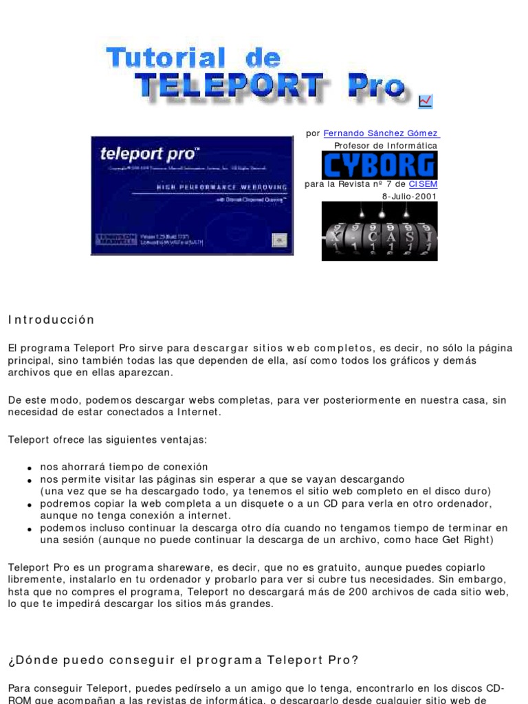 Tutorial de Teleport | PDF | Red mundial | Internet y web