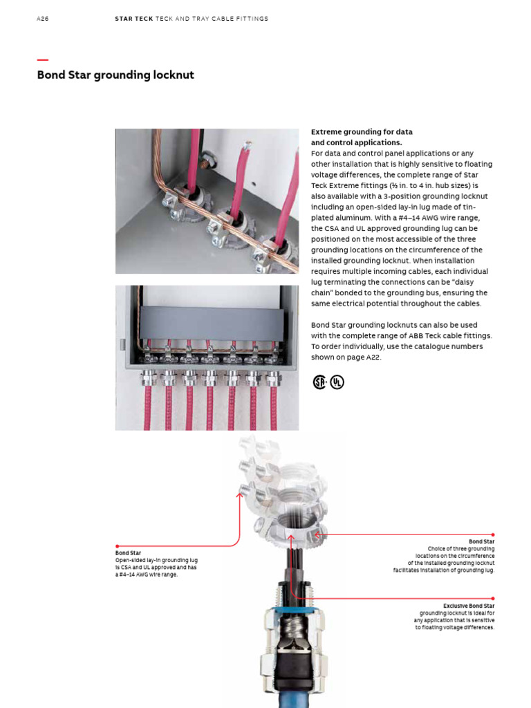 Star Teck Cable Fittings & Grounding | PDF | Electric Power | Equipment