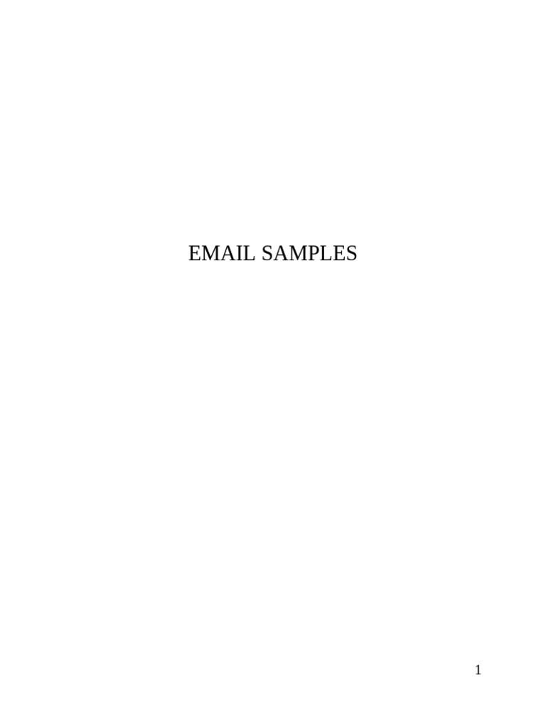 Email Samples | PDF