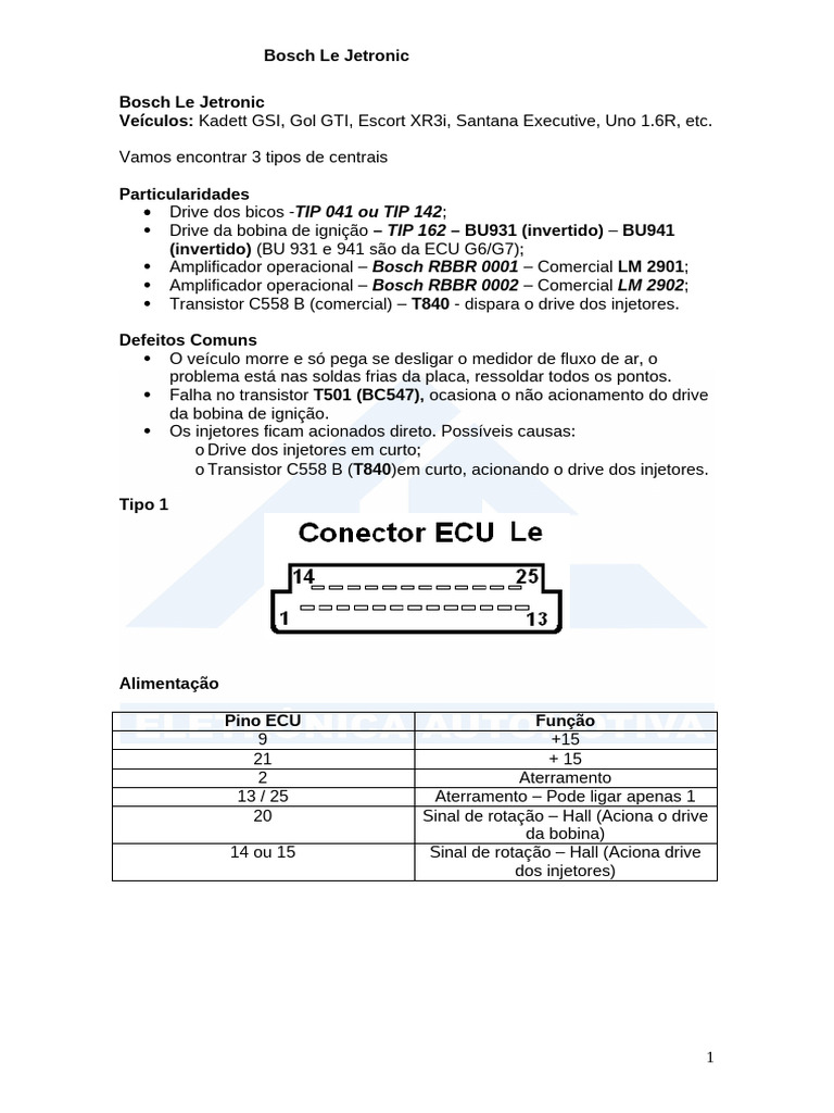 Bosch Le Jetronic | PDF | Electrical Engineering | Electrical Components