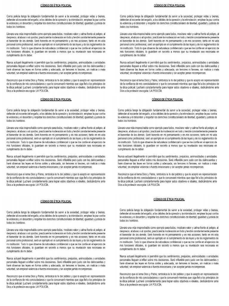 Codigo Etica Policial Pdf