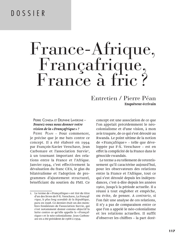 France Afrique Francafrique France A Fric | PDF