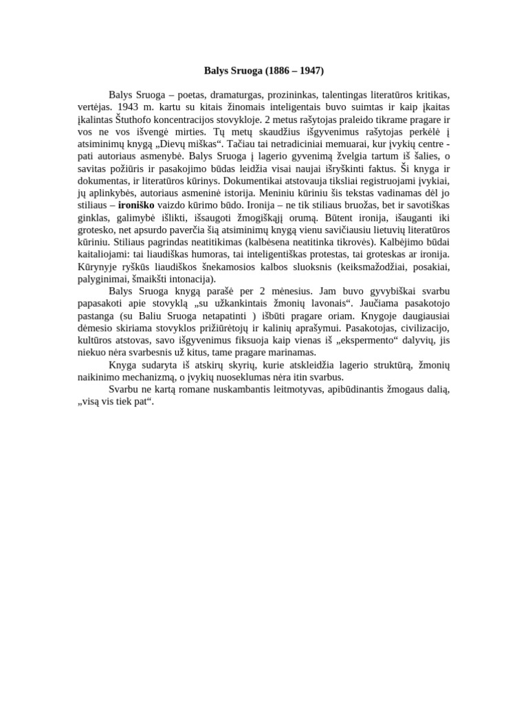 Balys Sruoga | PDF