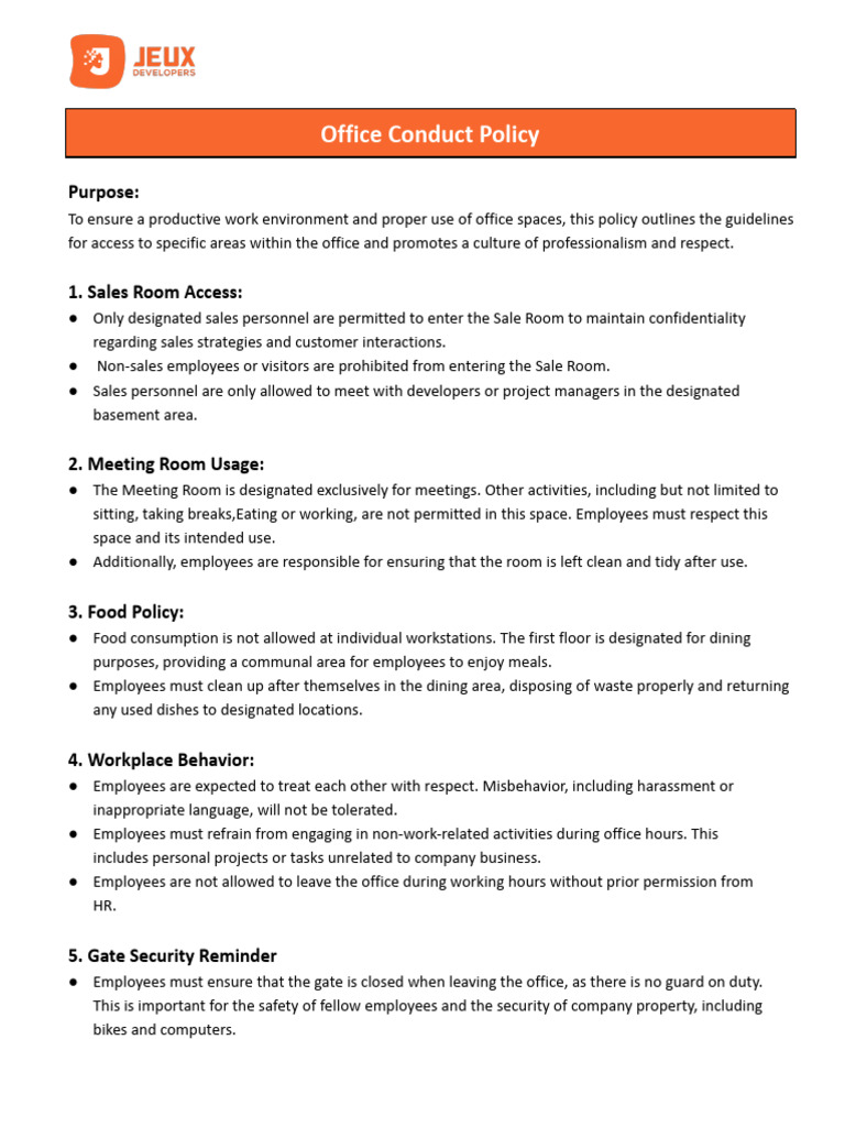 Office Conduct Policy | PDF