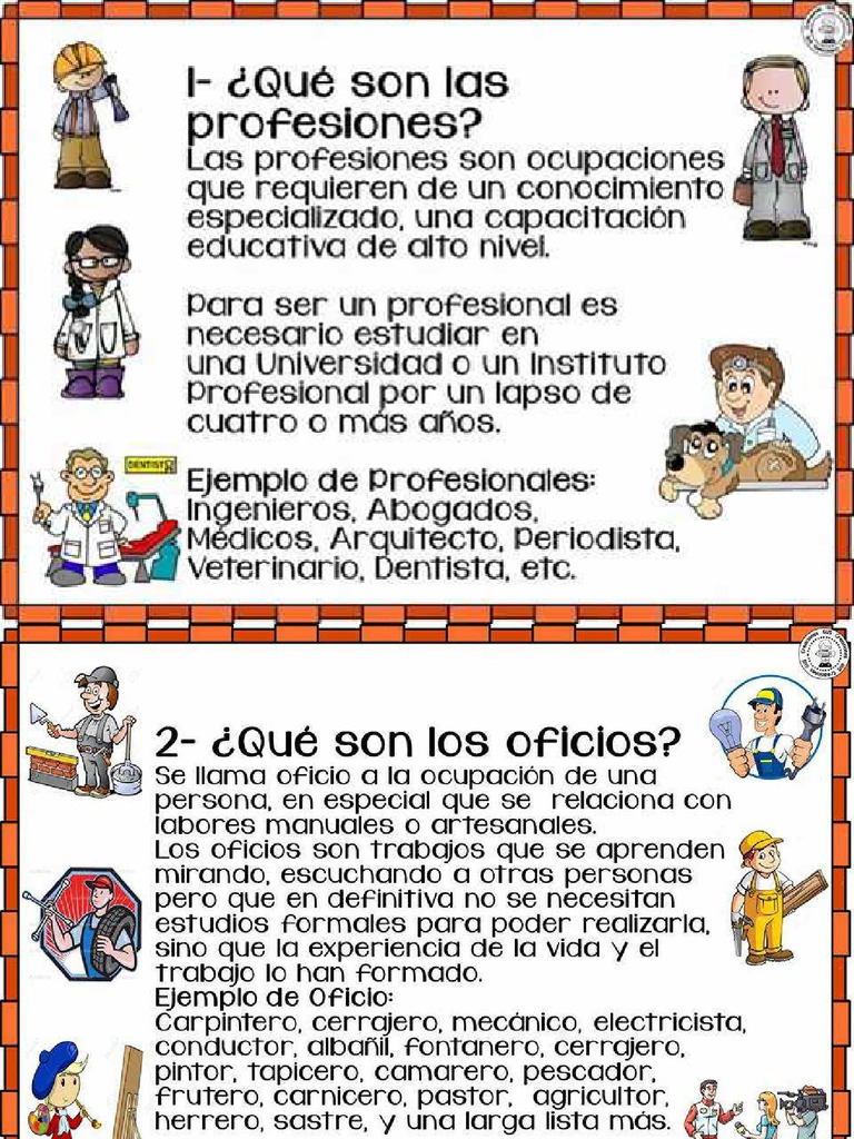 Oficios y Profesiones 1ro | PDF