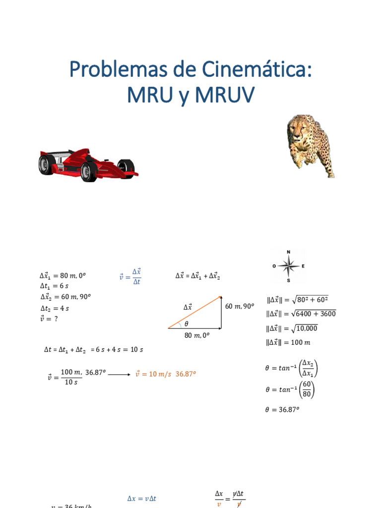 Problemas de Cinemática - MRU y MRUV | PDF