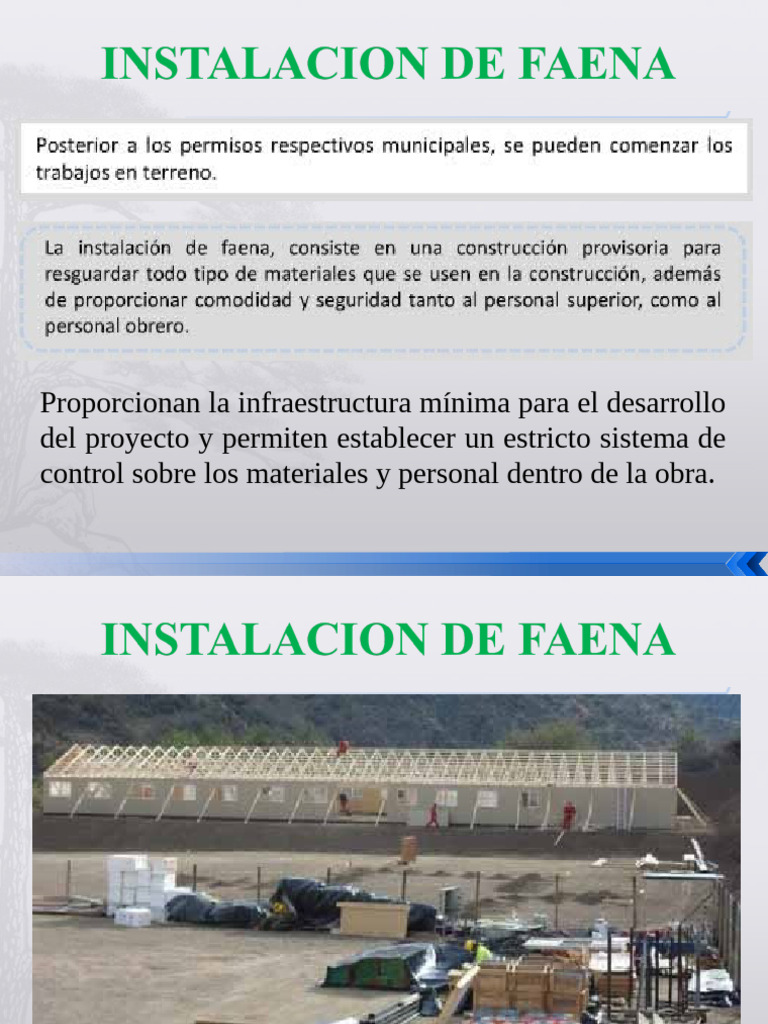 1 .INSTALACIÓN DE FAENAS | PDF