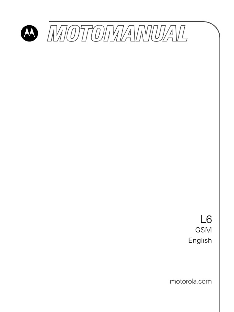 Motorola L6 User Manual en | PDF | Informática | Juegos y actividades