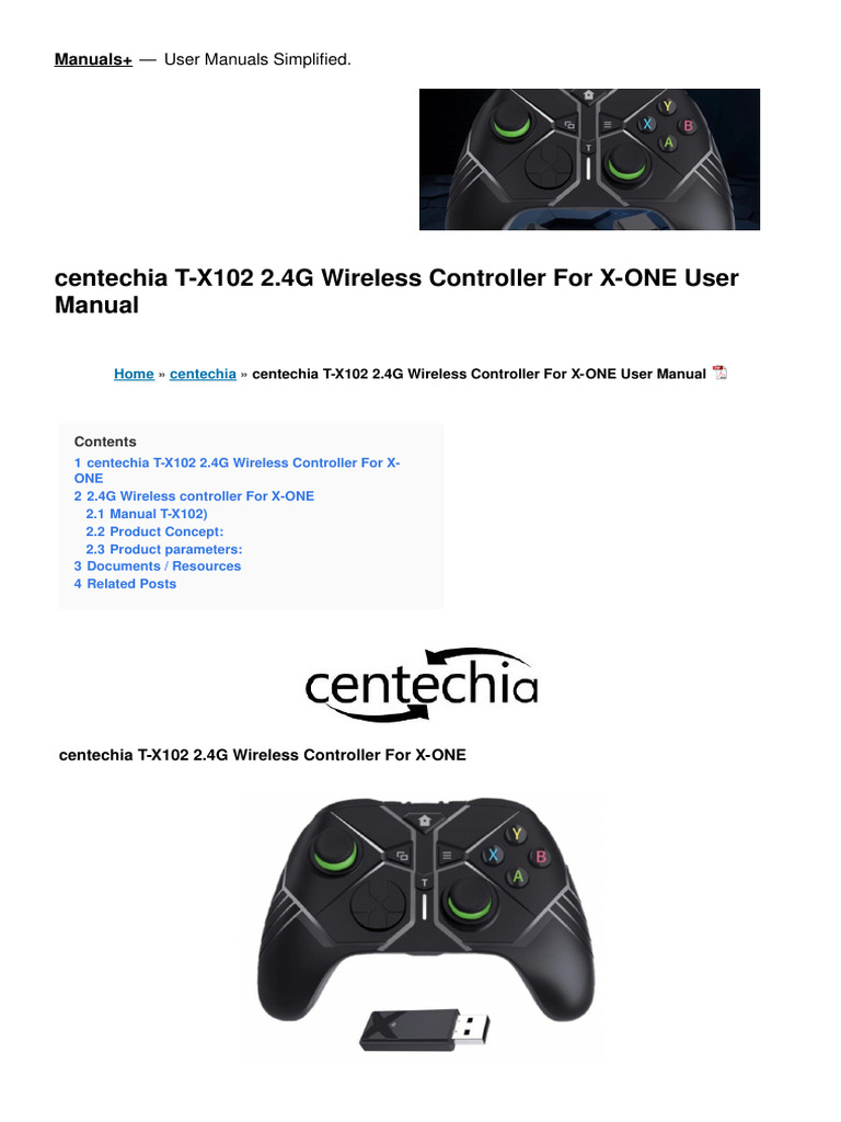 T x102 2 4g Wireless Controller For X One Manual | PDF | Computing ...