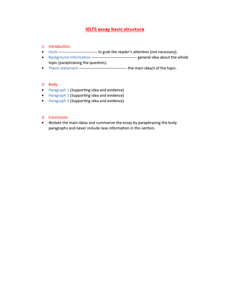IELTS essay basic structure | PDF