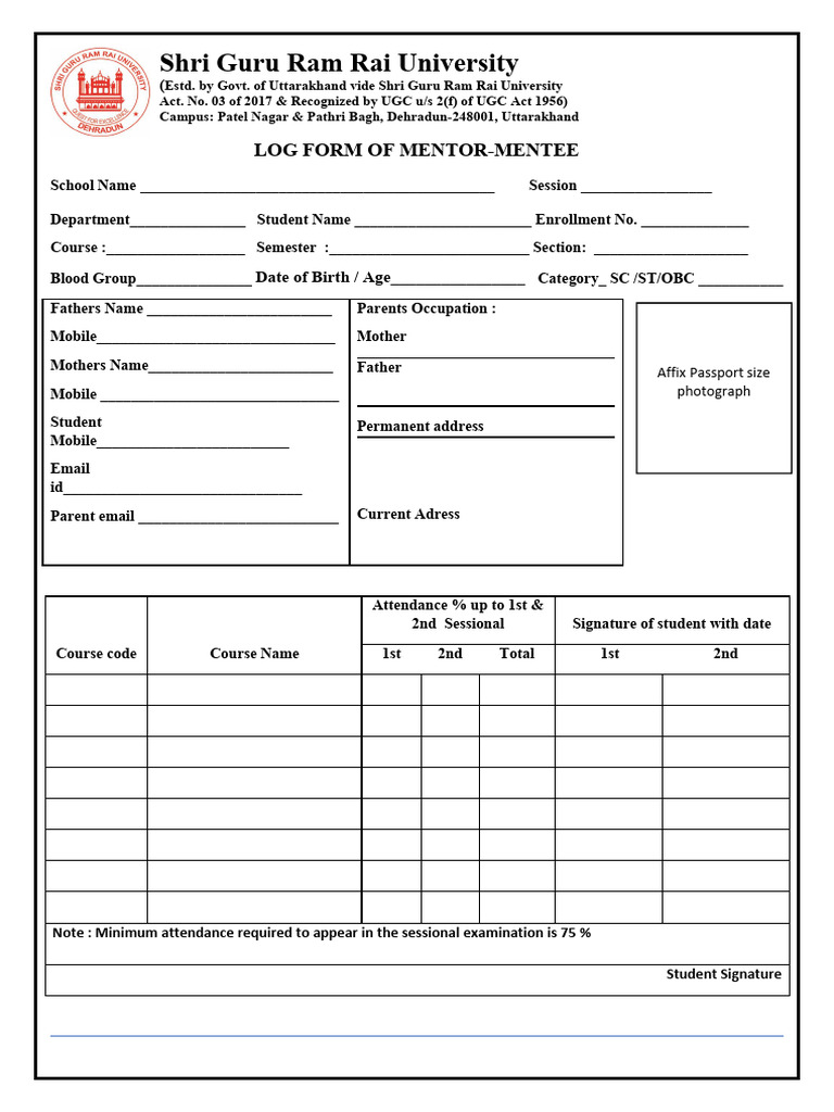 Mentor Mentee Form Final | PDF