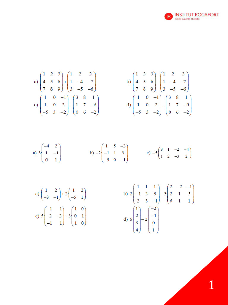 EJERCICIOS DE MATRICES (2) - Compressed | PDF