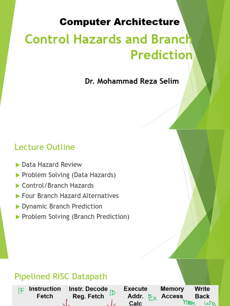 Instruction Pipelining Lecture 3 - Control Hazards and Branch Prediction | PDF