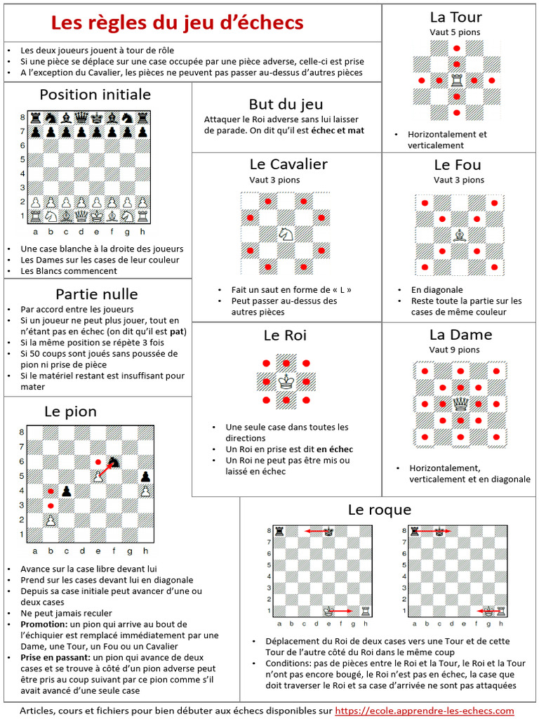 Aide Mémoire Règles Des Échecs v2 | PDF