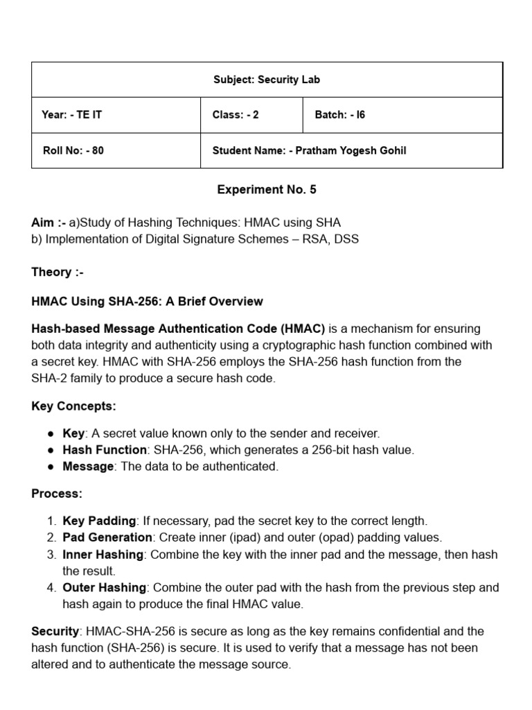 Security Experiment No | PDF
