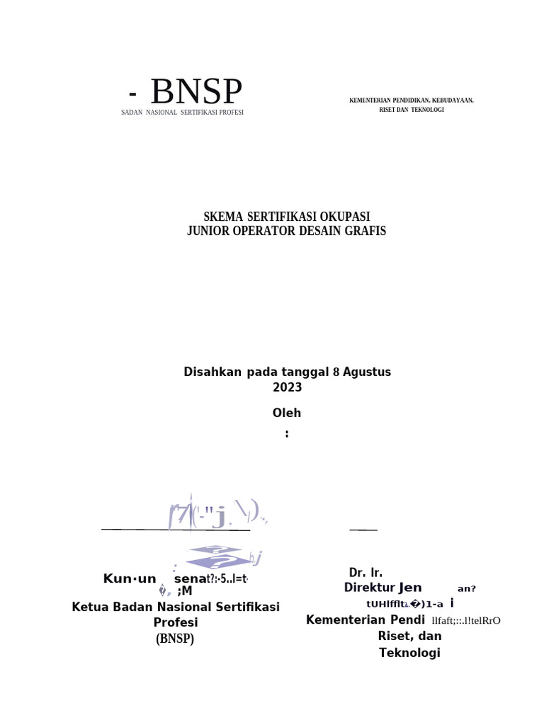 Skema Sertifikasi Okupasi Junior Operator Desain Grafis | PDF