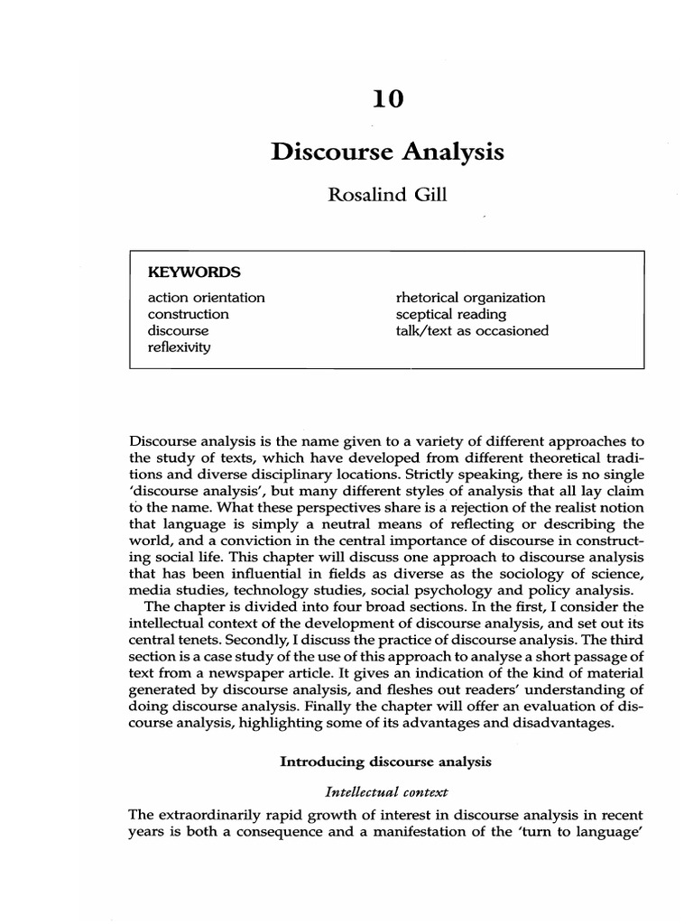 Bauer and Gaskell Qualitative Researching Chapter 10 Discourse Analysis | PDF