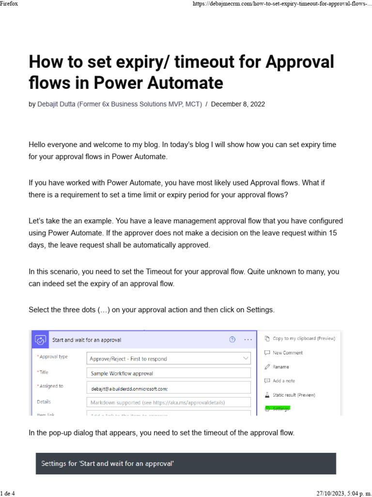How To Set Expiry - Timeout For Approval Flows in Power Automate - Debajit's Power Apps ...