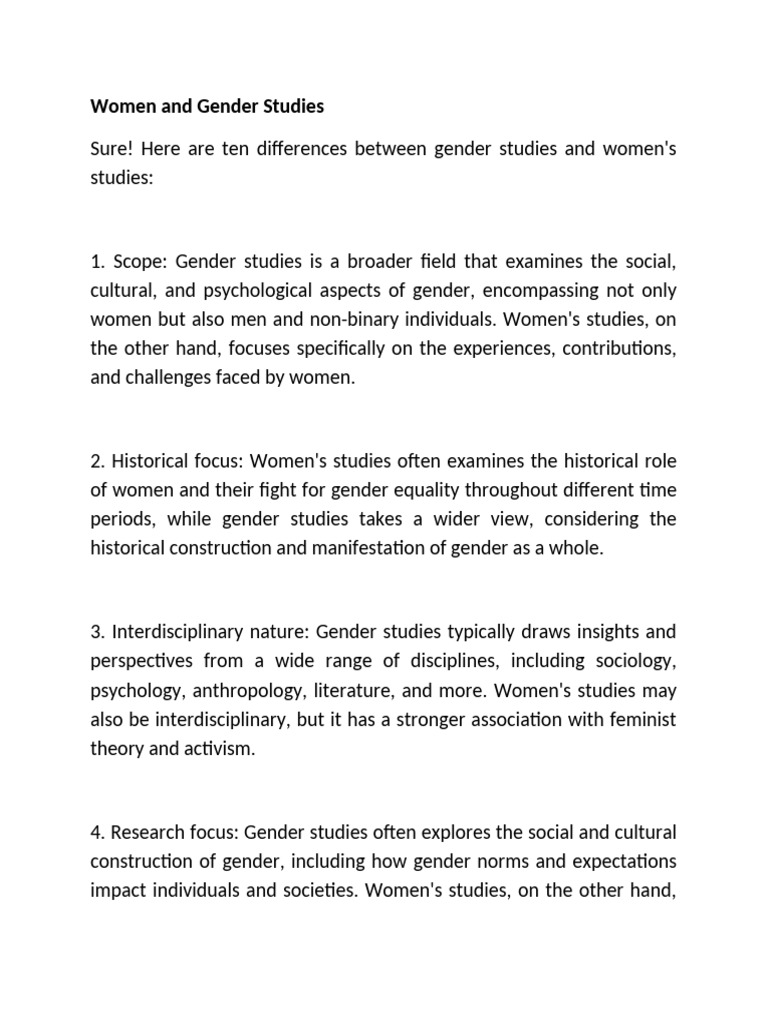 Introduction To Gender Studies | PDF