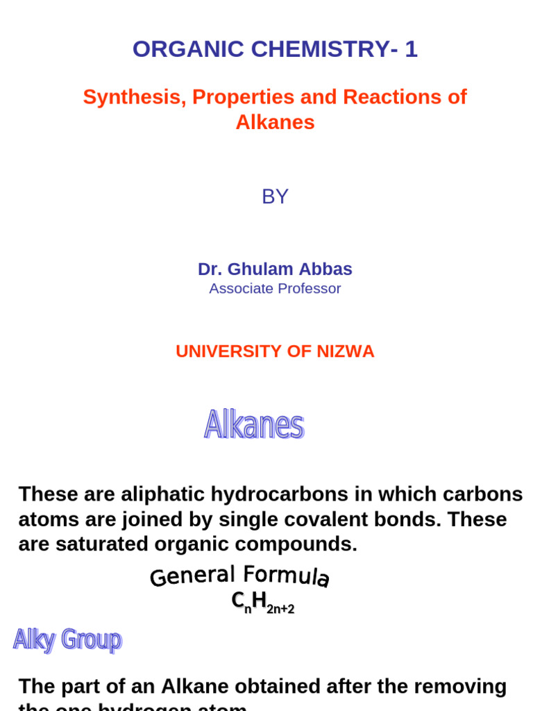 Chapter 2 Alkane CHEM265 | PDF