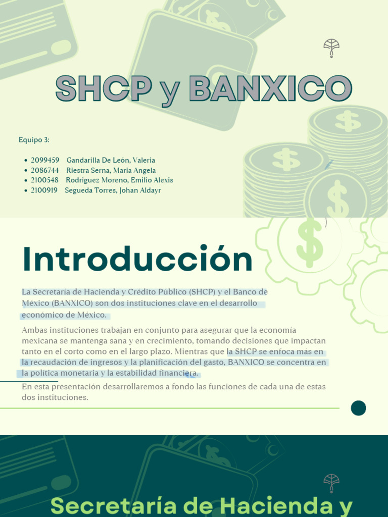 Equipo3-SHCP y Banxico | PDF | Bancos | Moneda