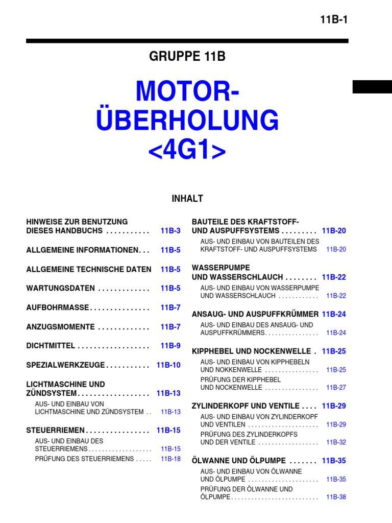 Motor-Überholung : Gruppe 11B | PDF