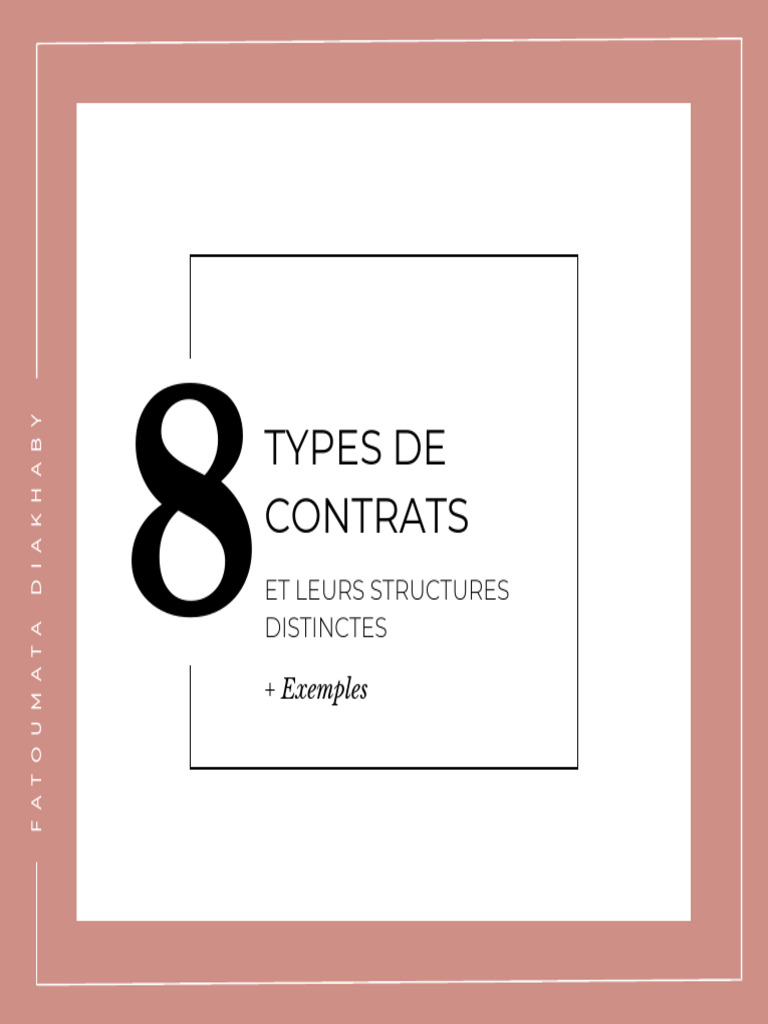 8 Types de Contrats 1718187837 | PDF