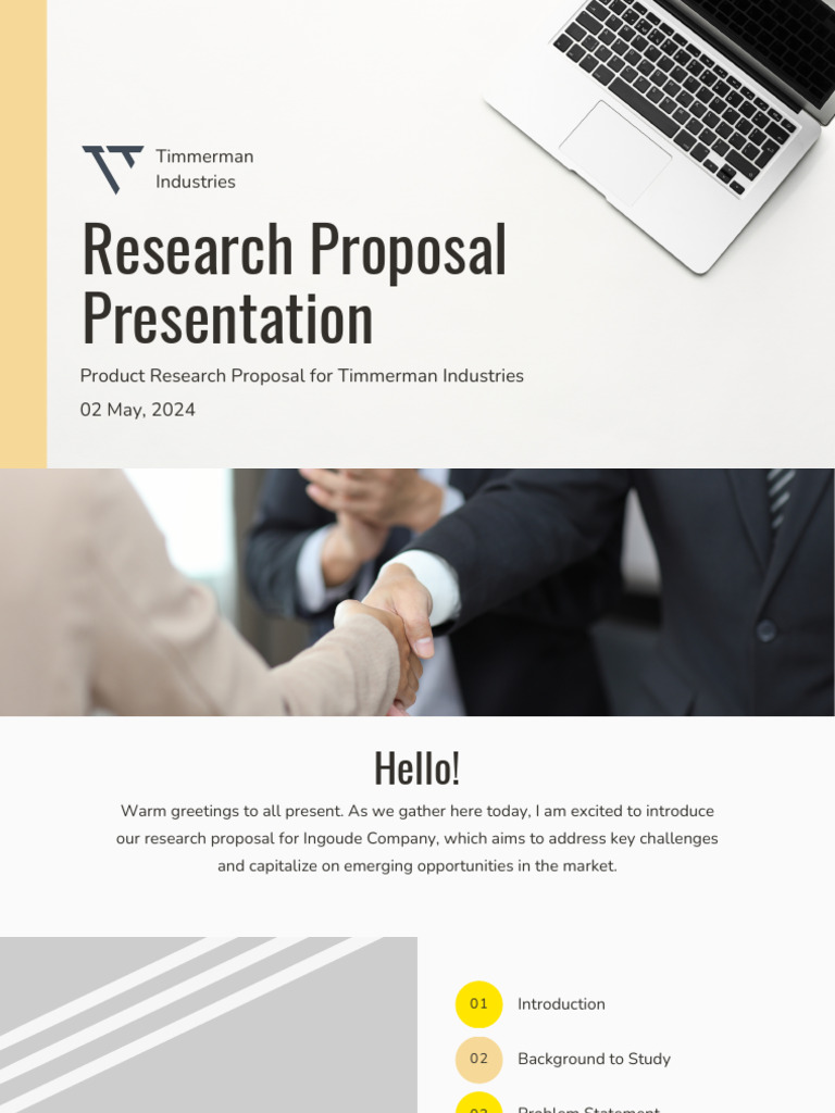 White and Yellow Simple Research Proposal Presentation | PDF